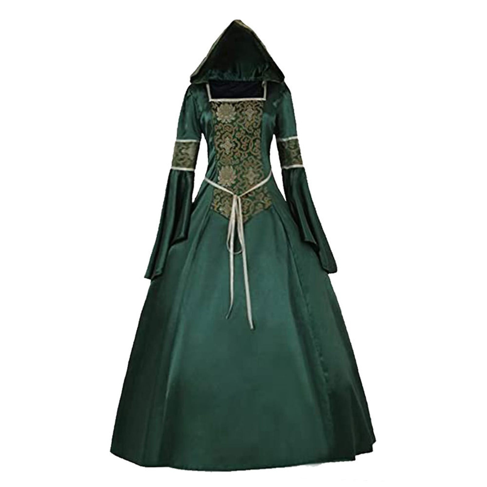 Nmnitkp Gothic Witch Dress Medieval Renaissance Halloween Cosplay ...