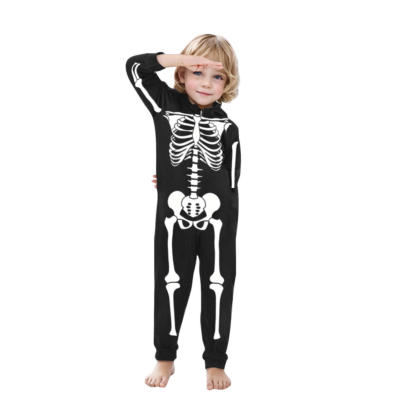 Nmnitkp Halloween Skeleton Costume for Family- Comfy Easy Funny Onesie Jumpsuit - Front and Back ...