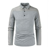 Nmnitkp Men's Casual Polo Shirts Classic Button Basic Long Sleeve Shirt ...