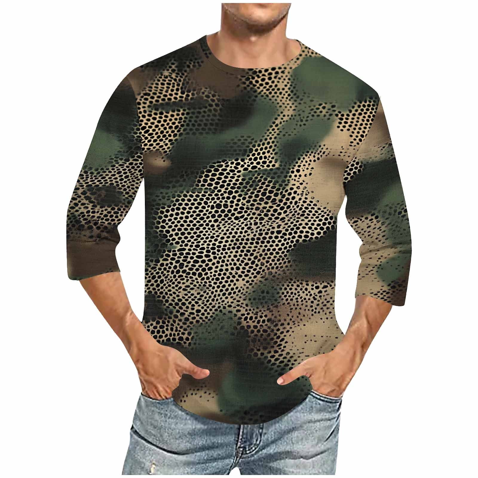 Nmnitkp Mens Shirts High-Quality Fabric Abstraction Camouflage Printing Men's Regular-Fit ...