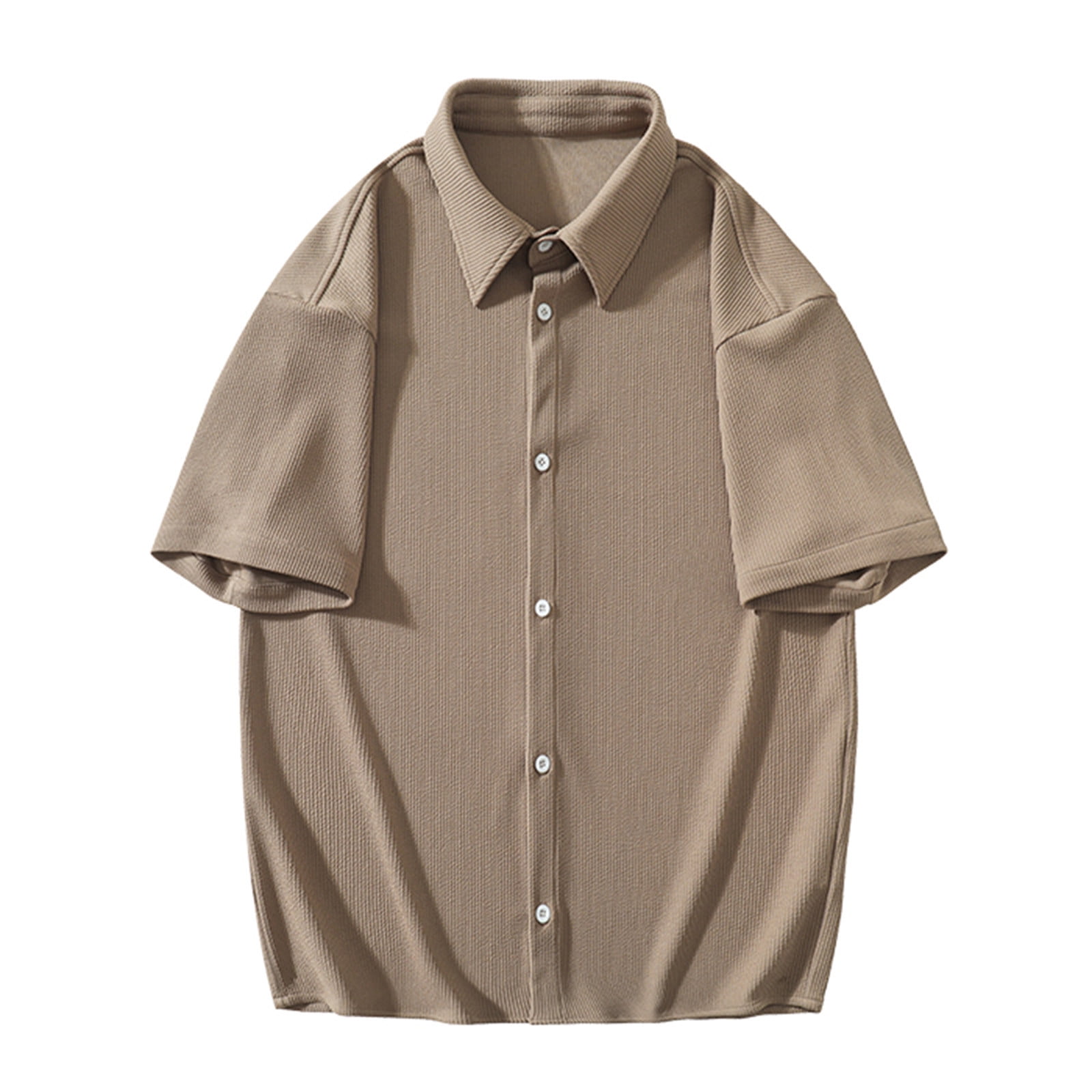 Nmnitkp Mens Shirts Soild Color Men's Short Sleeve Dress Shirts Stretch ...