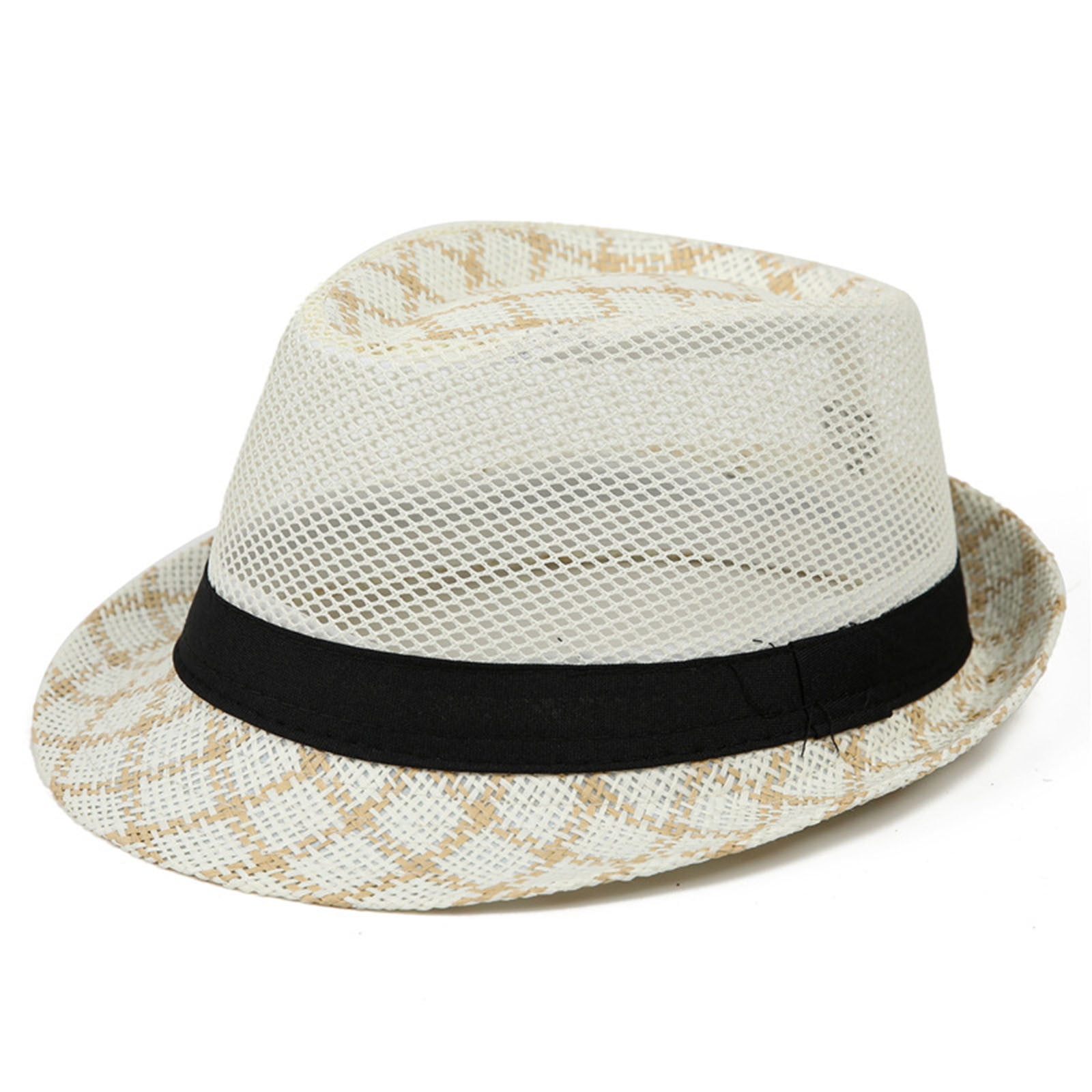 Nmnitkp Mesh Fedora Hat for Men Summer Fedora Hats Trilby Hat Sun Beach ...