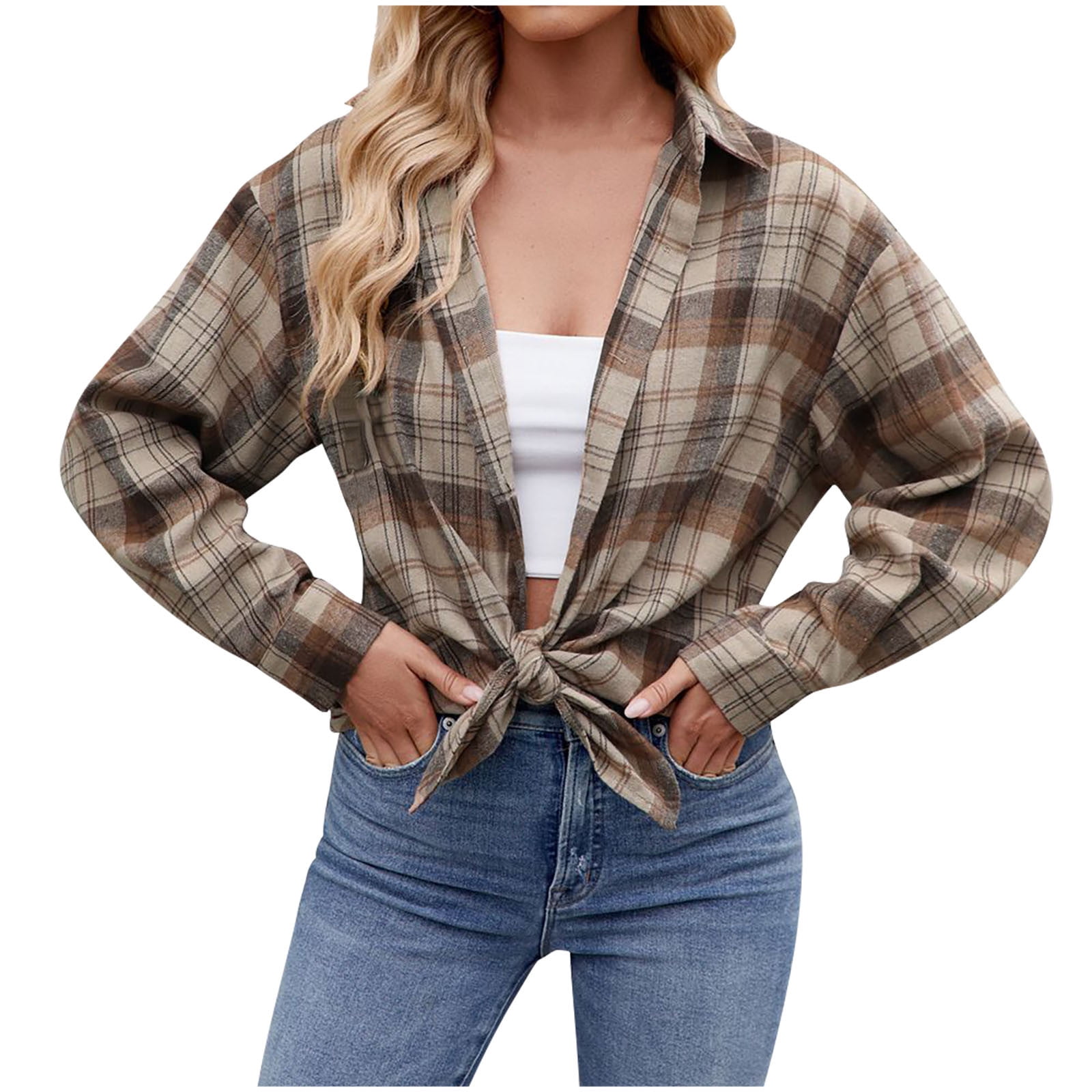 Nmnitkp Open Front Cardigan Affordable and Cost-Effective Womens Striped Button Down Shirt Roll ...