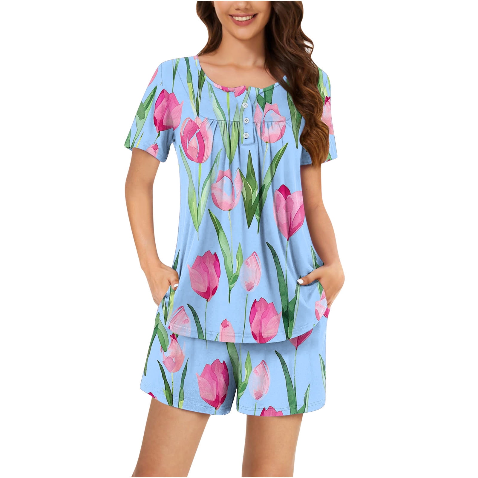 Nmnitkp Pajamas for Women Set Soft and Friendly Skin Pajamas Set For ...