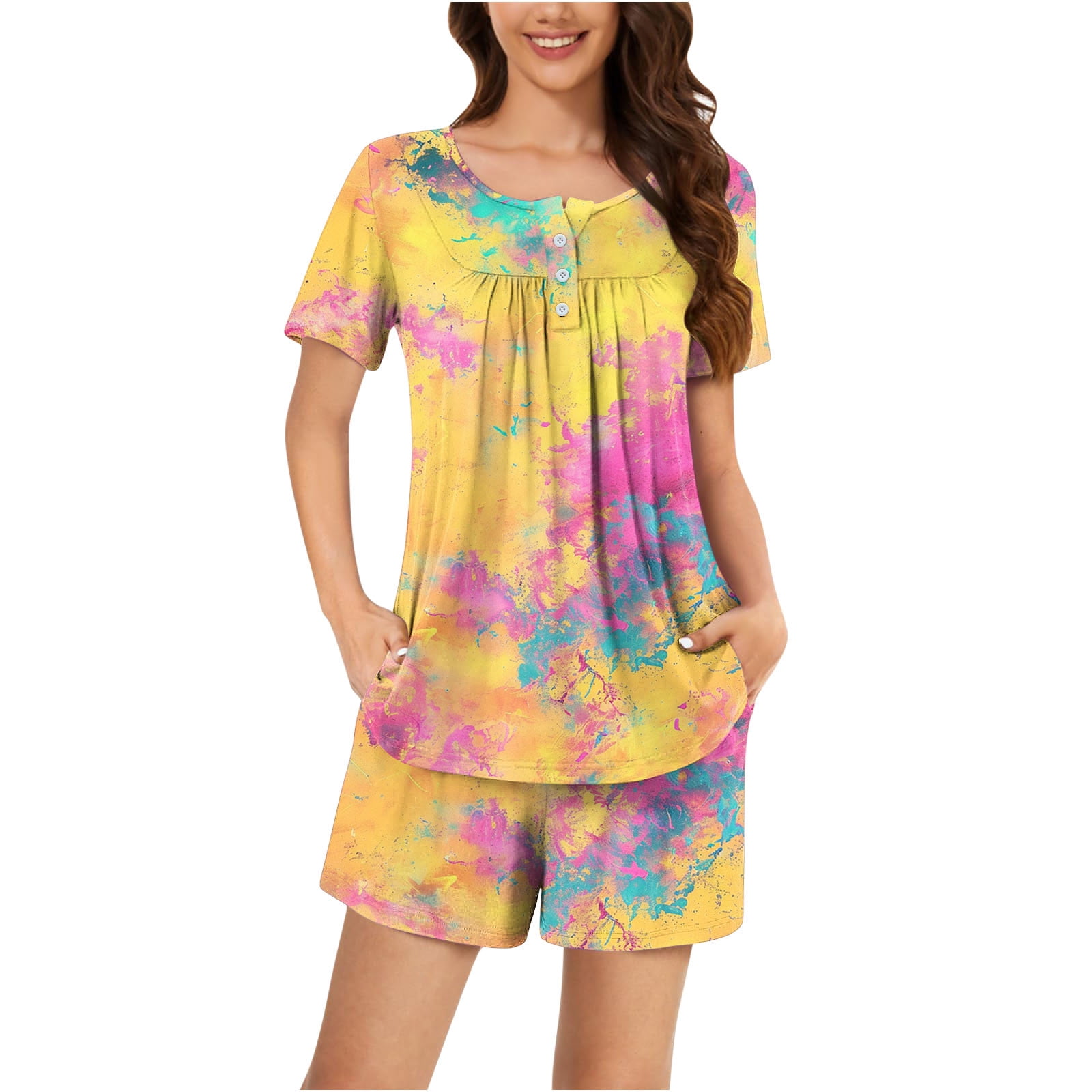 Nmnitkp Pajamas for Women Set Soft and Friendly Skin Pajamas Set For ...