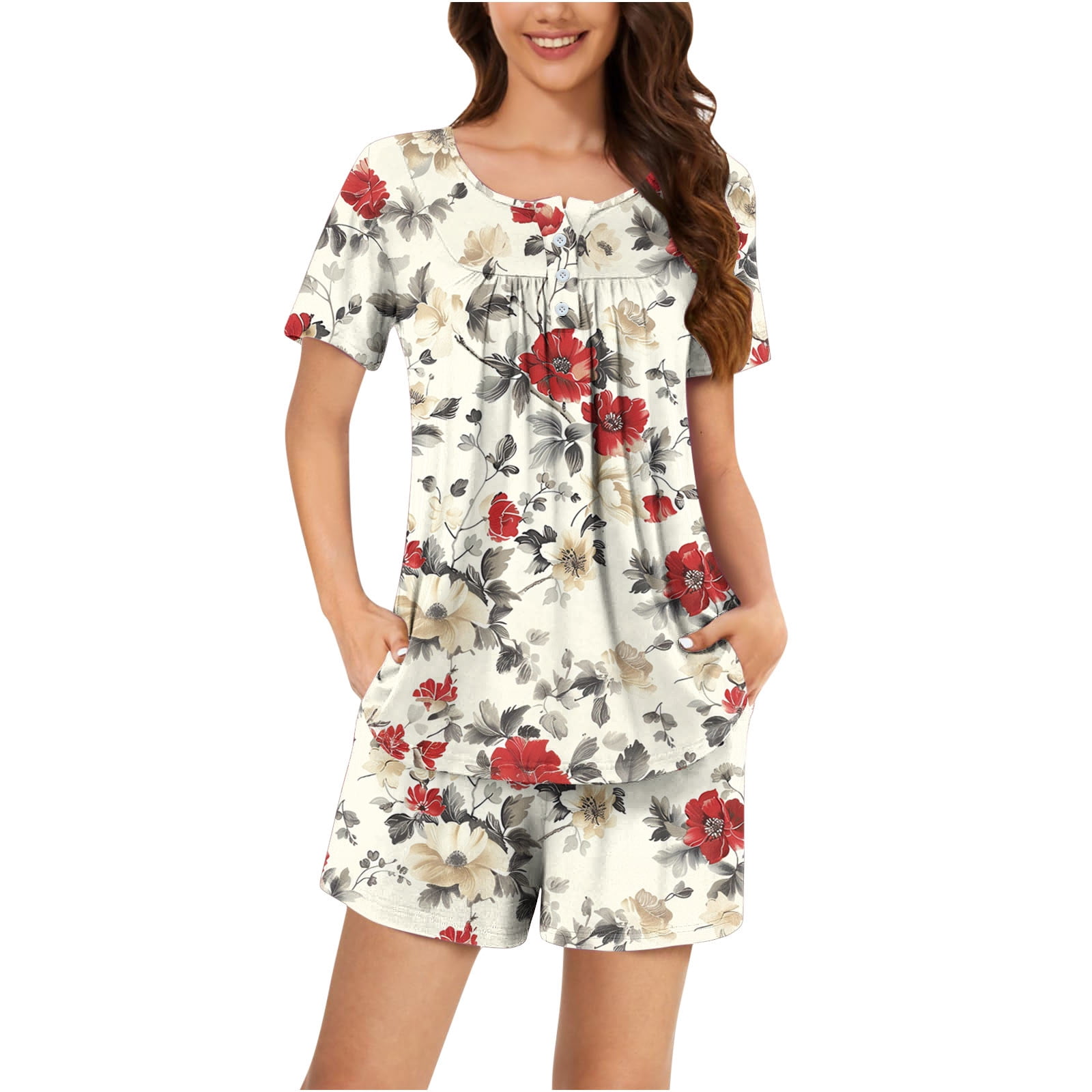 Nmnitkp Pajamas for Women Set Soft and Friendly Skin Pajamas Set For ...