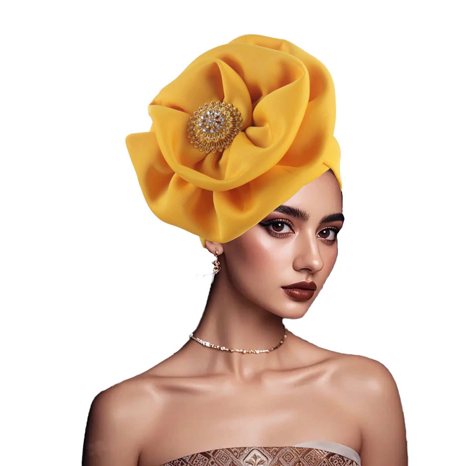 Nmnitkp Stretch Turban Hats African Double Layered Headwraps Soft Pre ...