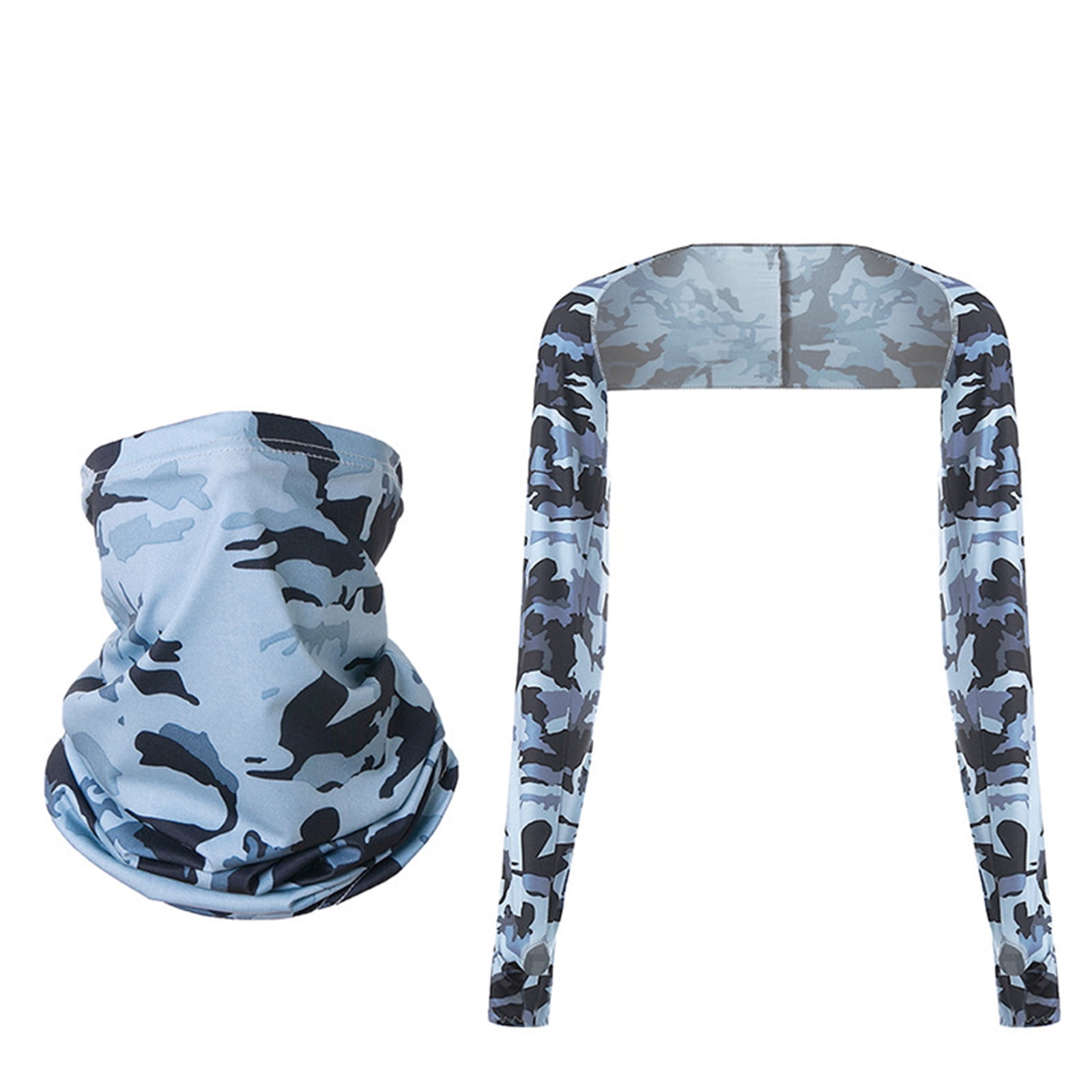 Nmnitkp UV Protection Neck Gaiter Sun Arm Sleeves Set, Cooling Face ...