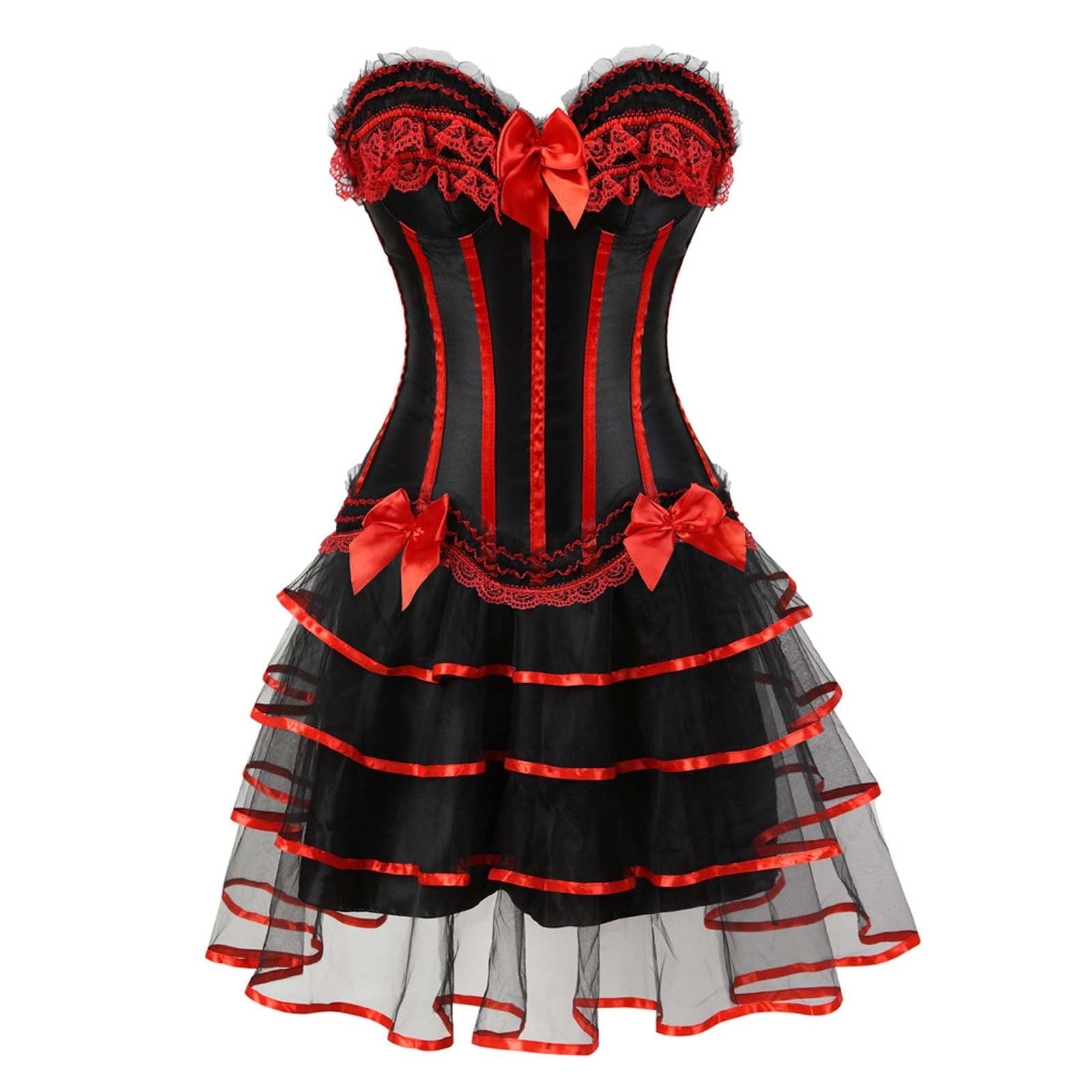 Nmnitkp Gothic Dress High-Grade Fabric Steampunk Corset Skirt ...
