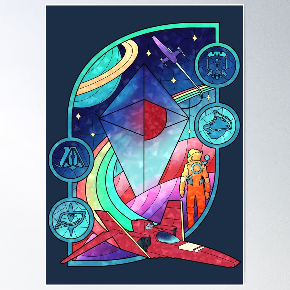 Nms Glass - New Worlds Poster Wall Art, Modern Wall Decor For Living ...
