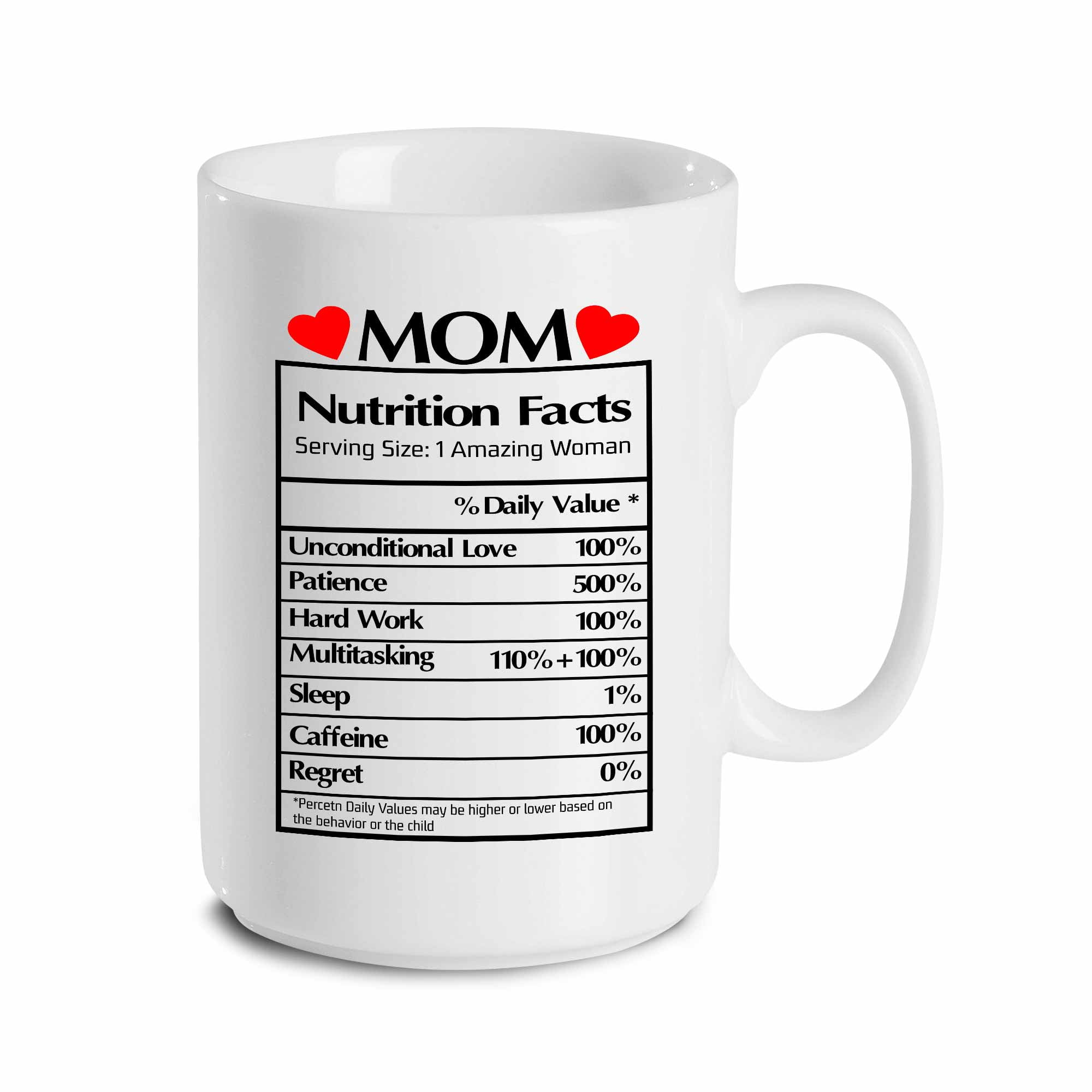 NnhCraft Personalized Coffee Mug, Mom Nutrition Facts Mug, Mom Coffee ...