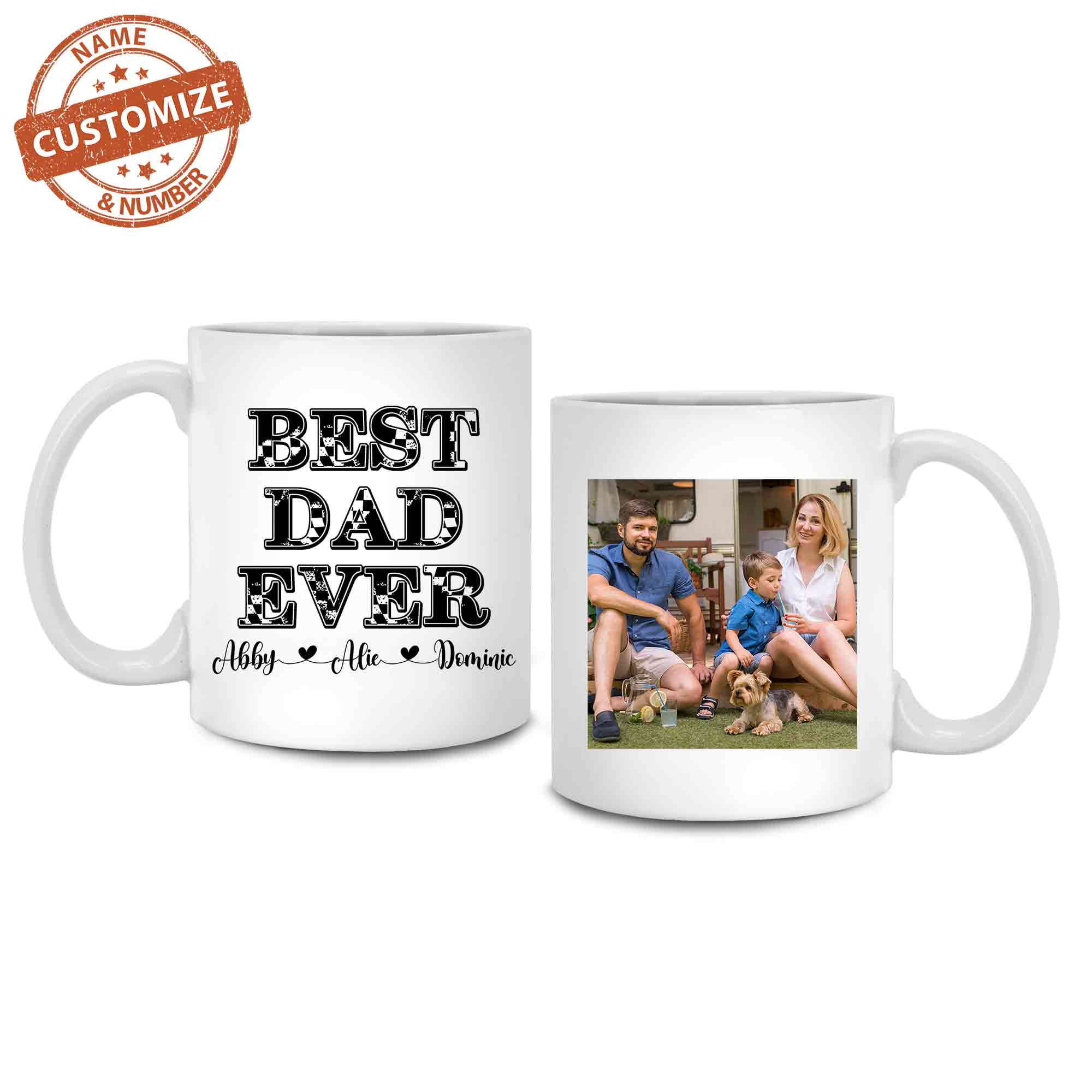 NnhCraft Personalized Mugs With Names, Dad Mug, Best Dad Ever Mug, Best ...