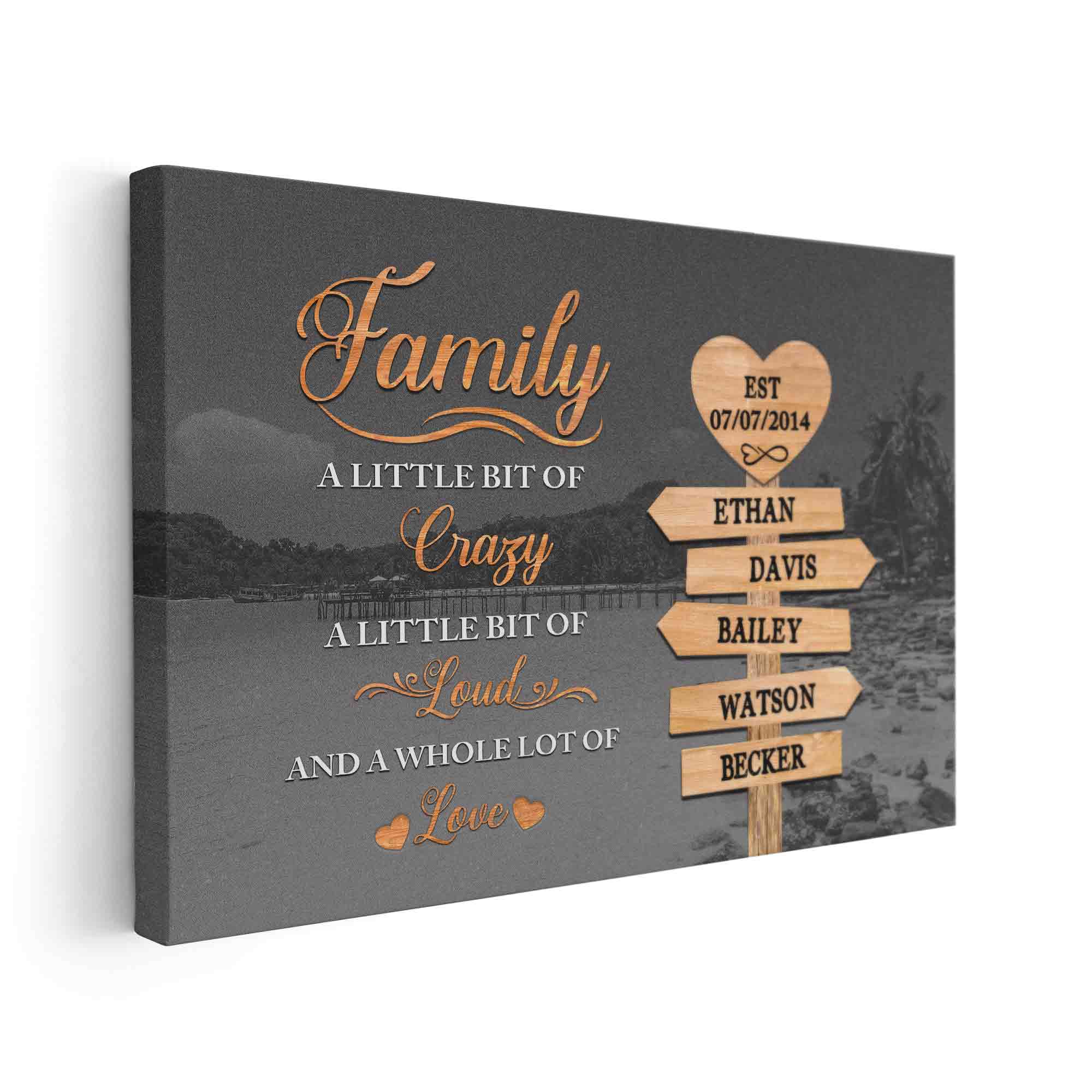 NnhCraft Personalized Name Canvas, Family Street Sign Canvas, Family ...