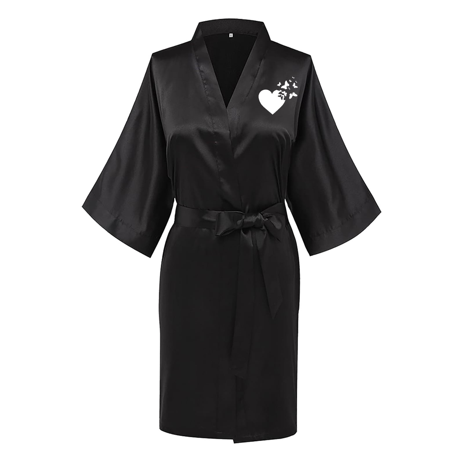 Nnhblu Black House Robes for Women Short Sleeve Robe for Women Womens ...