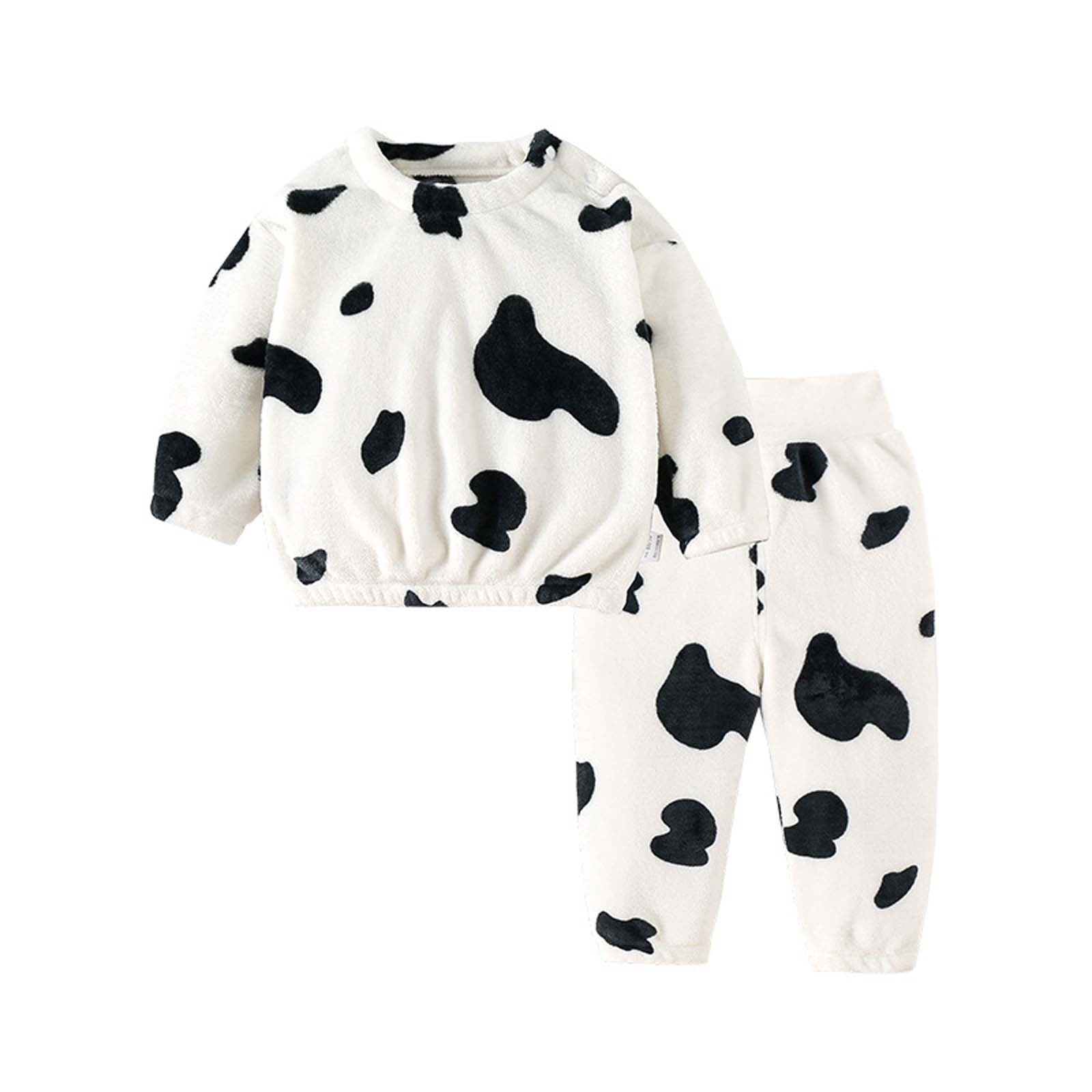 Yufatyle Kids'Pajama Sets 2 Piece Cute Cow Print Pjs Soft & Elastic ...