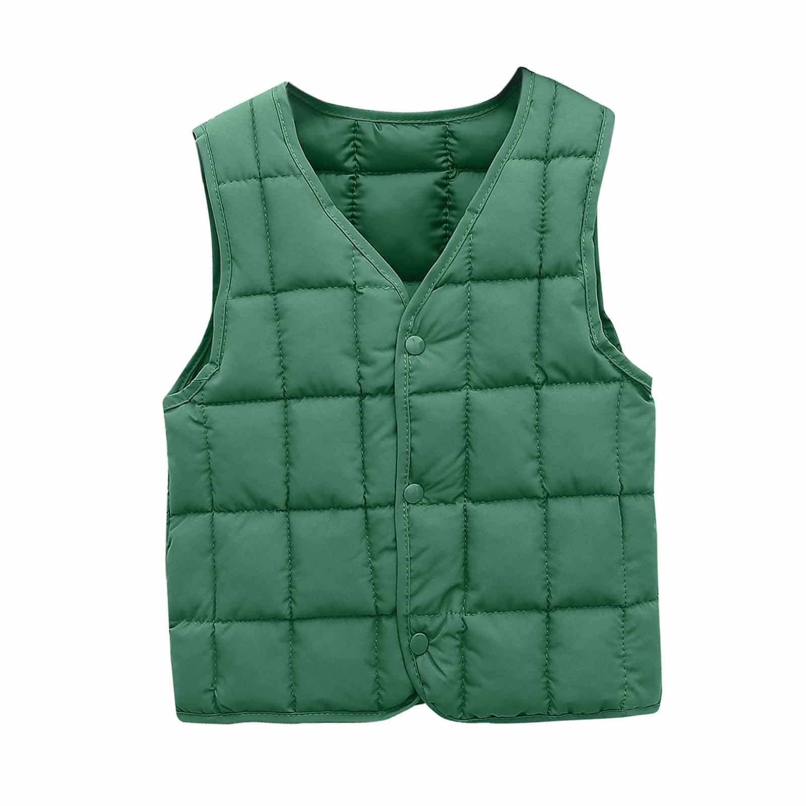 Nnhblu Long Coat Army Green Toddler Girl Jacket Sleeveless Vest Button ...