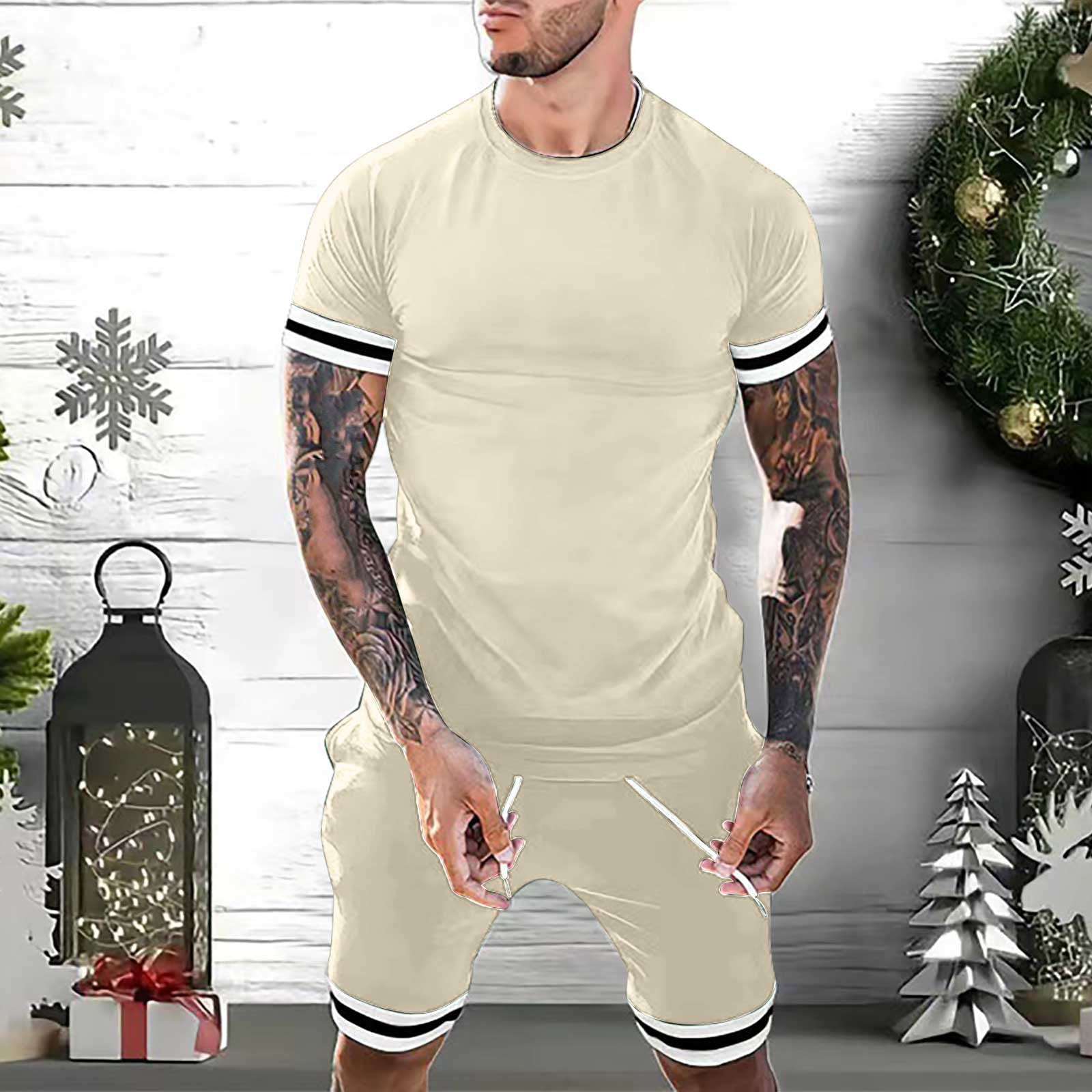 Nnhblu Men Casual Round Neck Solid T-Shirt Short Sleeve Blouse and ...