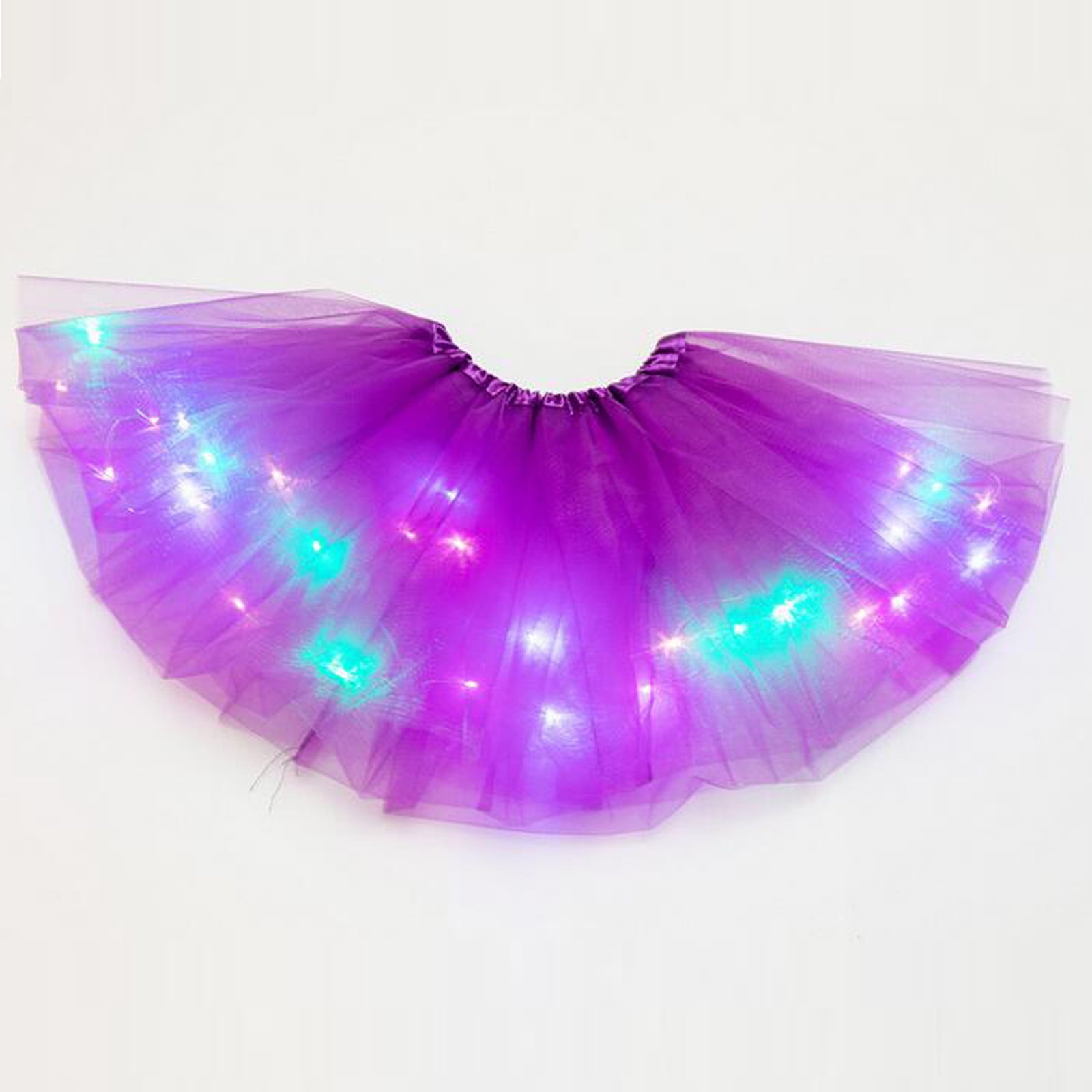 Nnhblu Women 3 Level Mesh Tulle Skirt Princess Skirt with LED Small ...