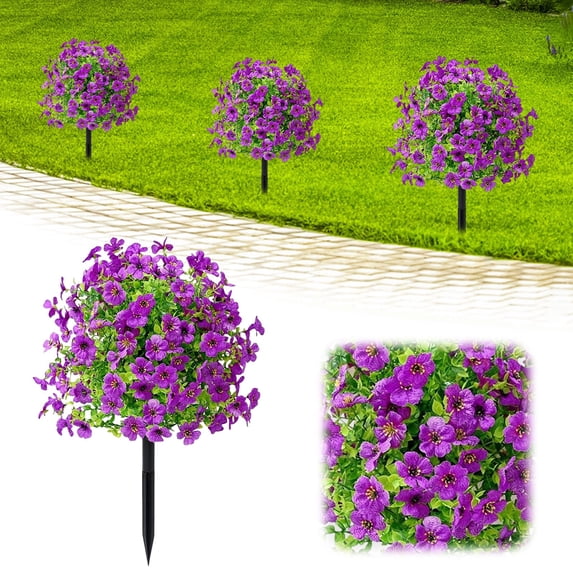Nnndbs Artificial Morning Glory Bush with Detachable Garden Stakeï¼ UV ...