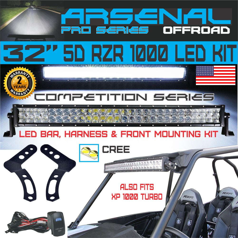 No.1 5D 32" Arsenal RZR XP900 XP1000 LED Light Bar KIT 180w Flood/Spot ...
