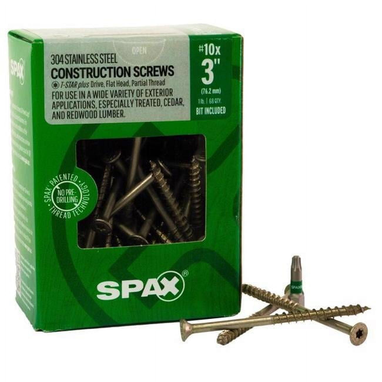 No. 10 Label x 3 in. Star Flat Head Construction Screws, Silver- 1 lbs ...