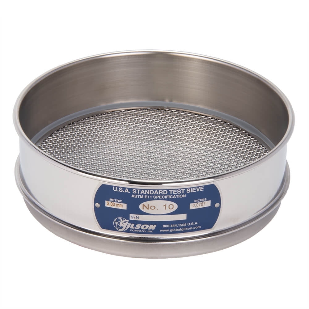 No.10 Mesh Sieve, All Stainless, Full-Height, 8in diameter - Walmart.com