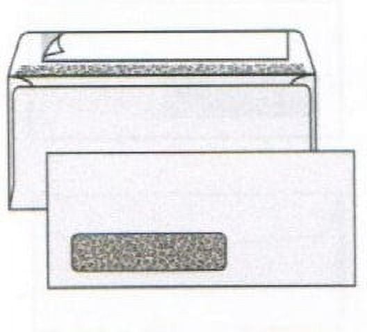 No. 10 Side Seam White C Window Envelopes w Confetti Tint and Kwik-Tak ...