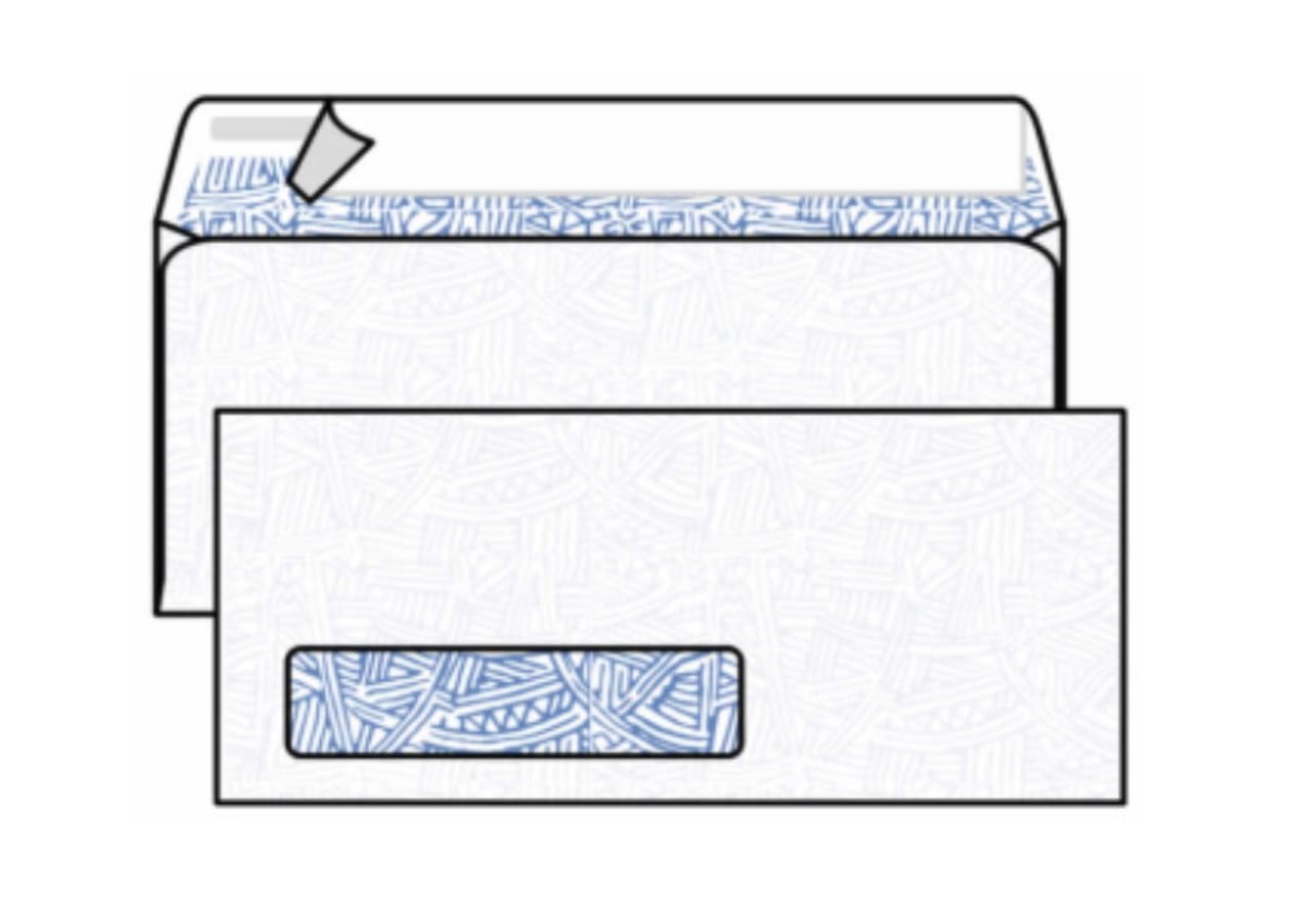 No. 10 White Side Seam C Window Envelopes with Wesco® Blue Tint and ...