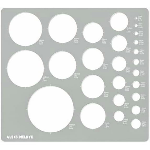 No.200 Metal Circle Template Metric, Circle Tracers for Drawing, Ruler ...