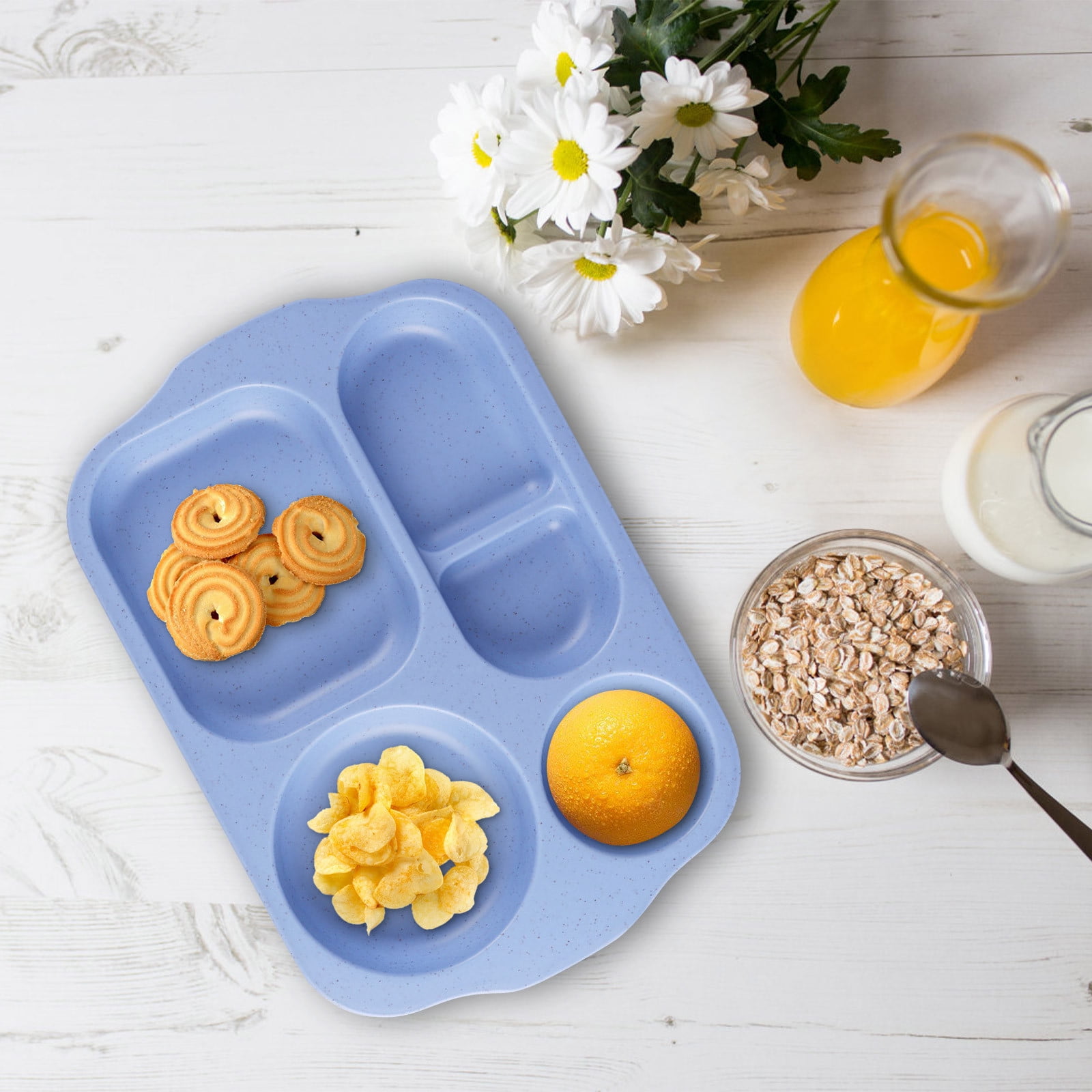 No.-46318.33 11.8 Inches Wheat Straw Kids Divided Plates Unbreakable ...