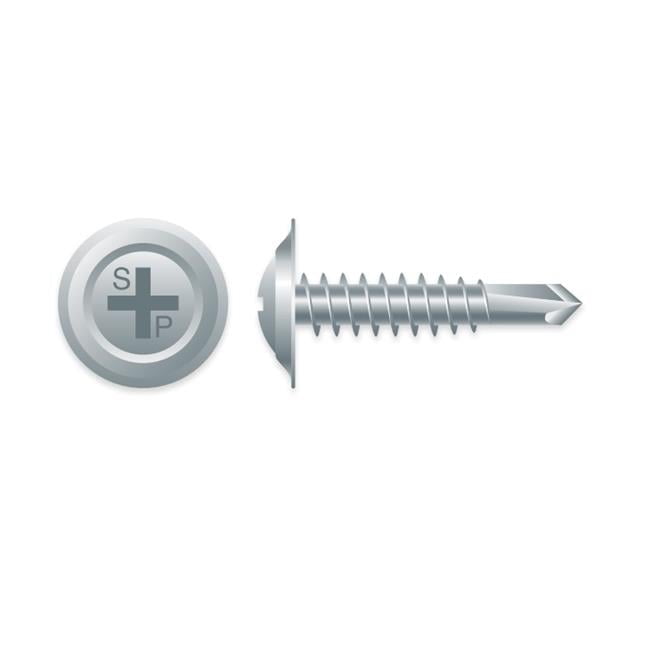 No.8 - 18 x 0.75 in. Philips Oval Sems Self Drilling Screw, Zinc Plated ...