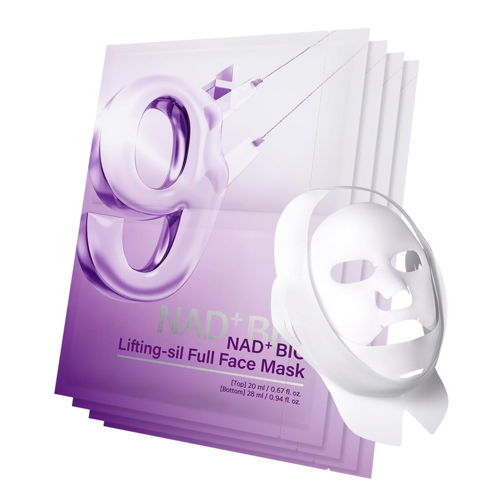 No.9 Sheet | NAD+ BIO Lifting Sil Full Face | Improves Jawline Jowls ...
