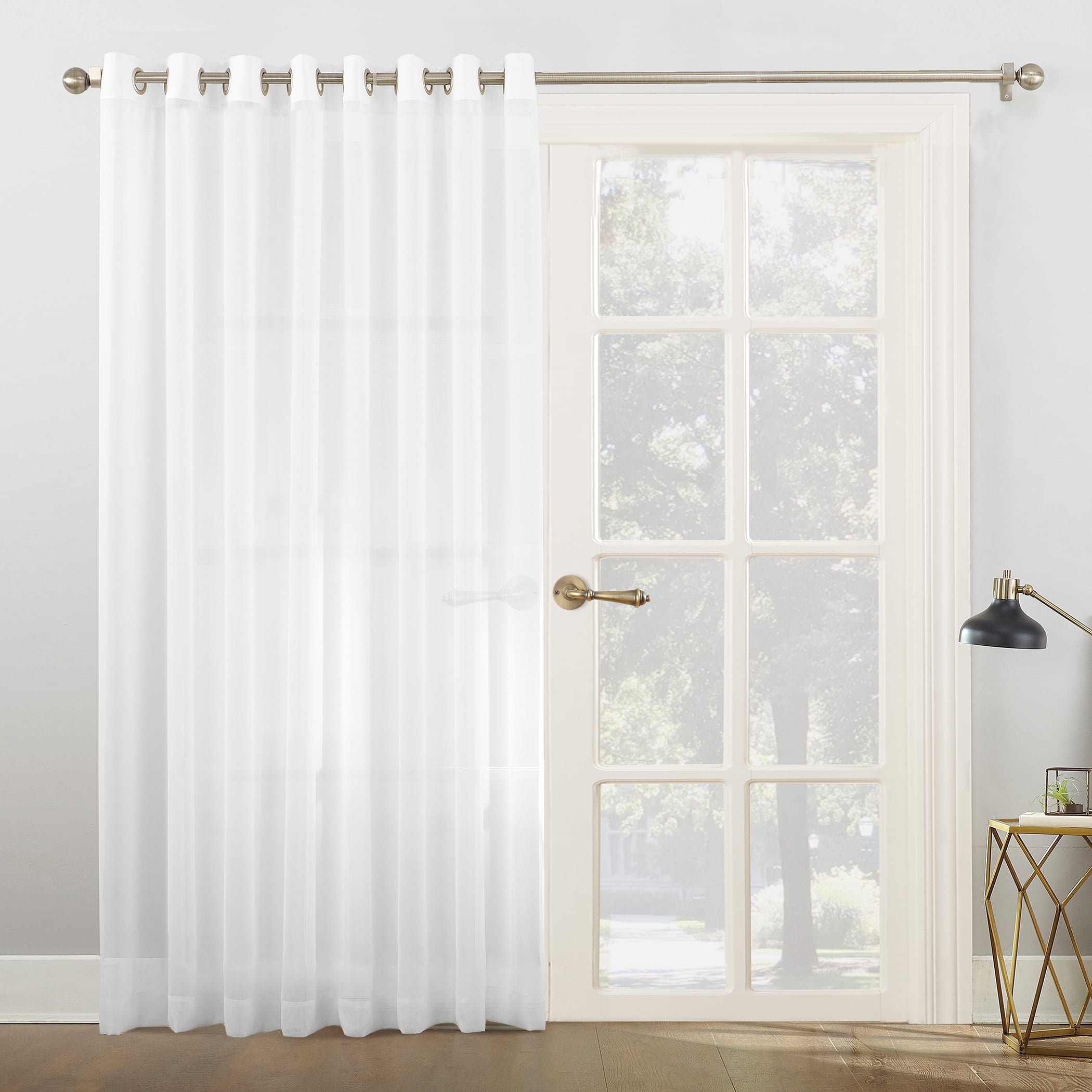 No. 918 Emily Extra-Wide Sheer Voile Sliding Door Patio Curtain Panel ...