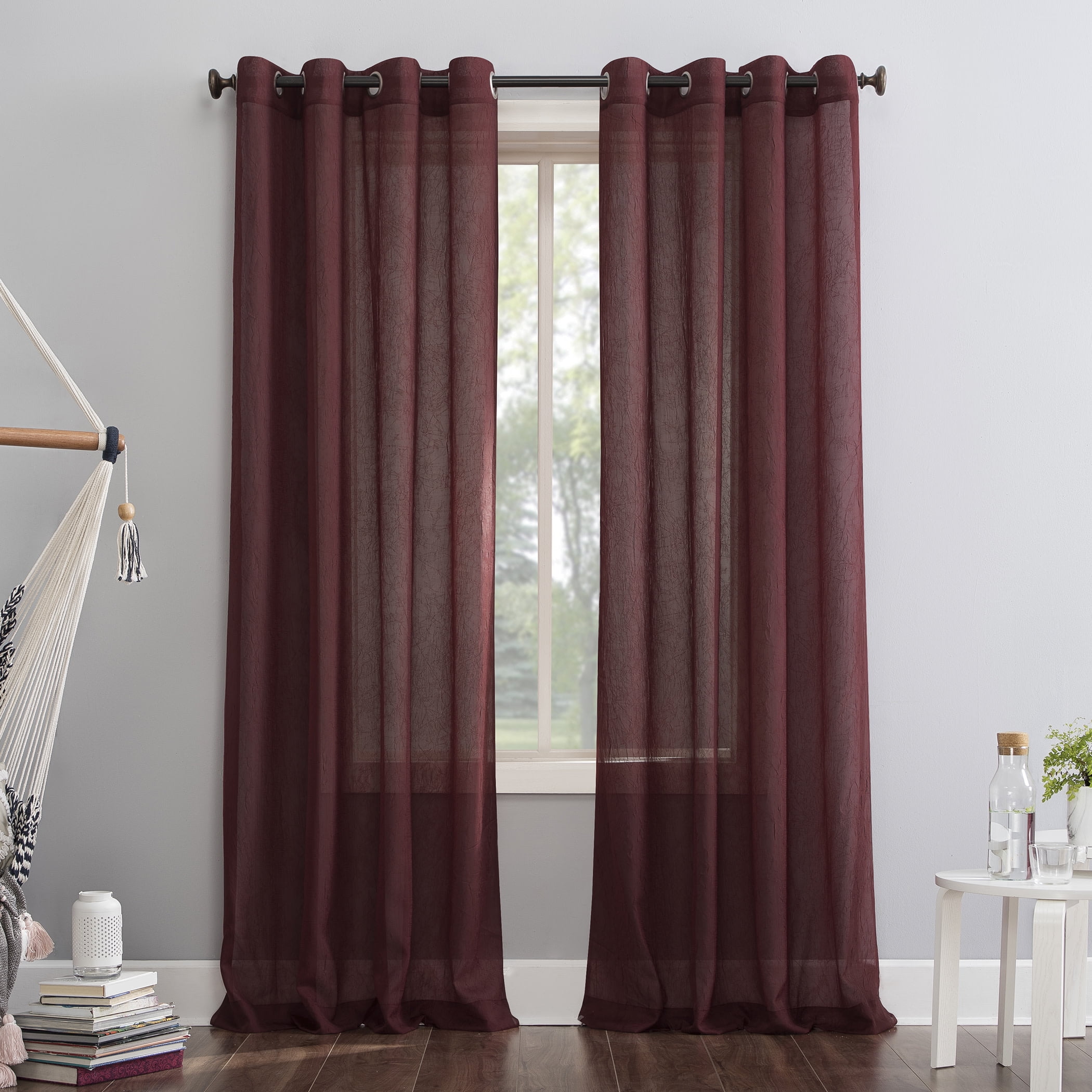 No. 918 Erica Crushed Voile Sheer Grommet Curtain Panel, 51"x84 ...