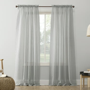Raphael Heathered Faux Linen Extra Wide Grommet Curtain Panels ...