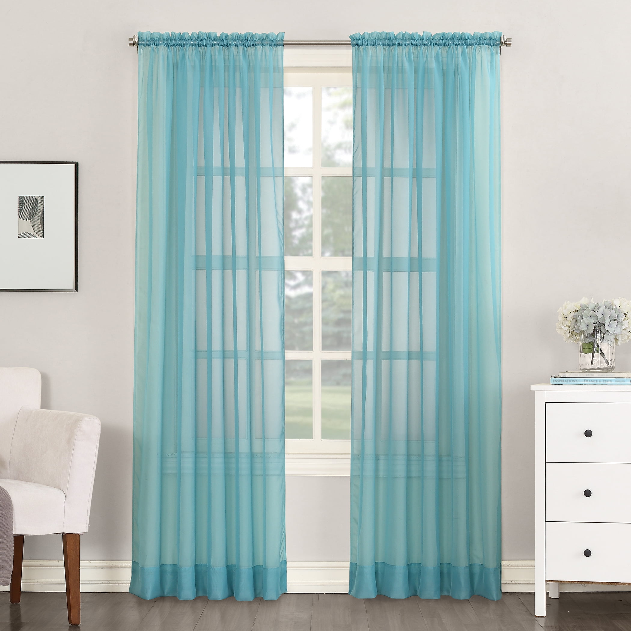No. 918 Juliette Voile Sheer Rod Pocket Curtain Panel (Single Curtain ...
