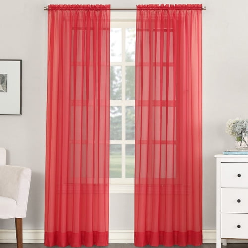 No. 918 Juliette Voile Sheer Rod Pocket Curtain Panel (Single Curtain ...