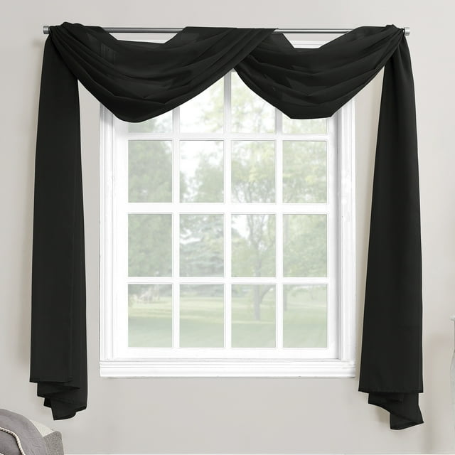 No. 918 Juliette Voile Sheer Rod Pocket Window Curtain Scarf, 59"x216 ...