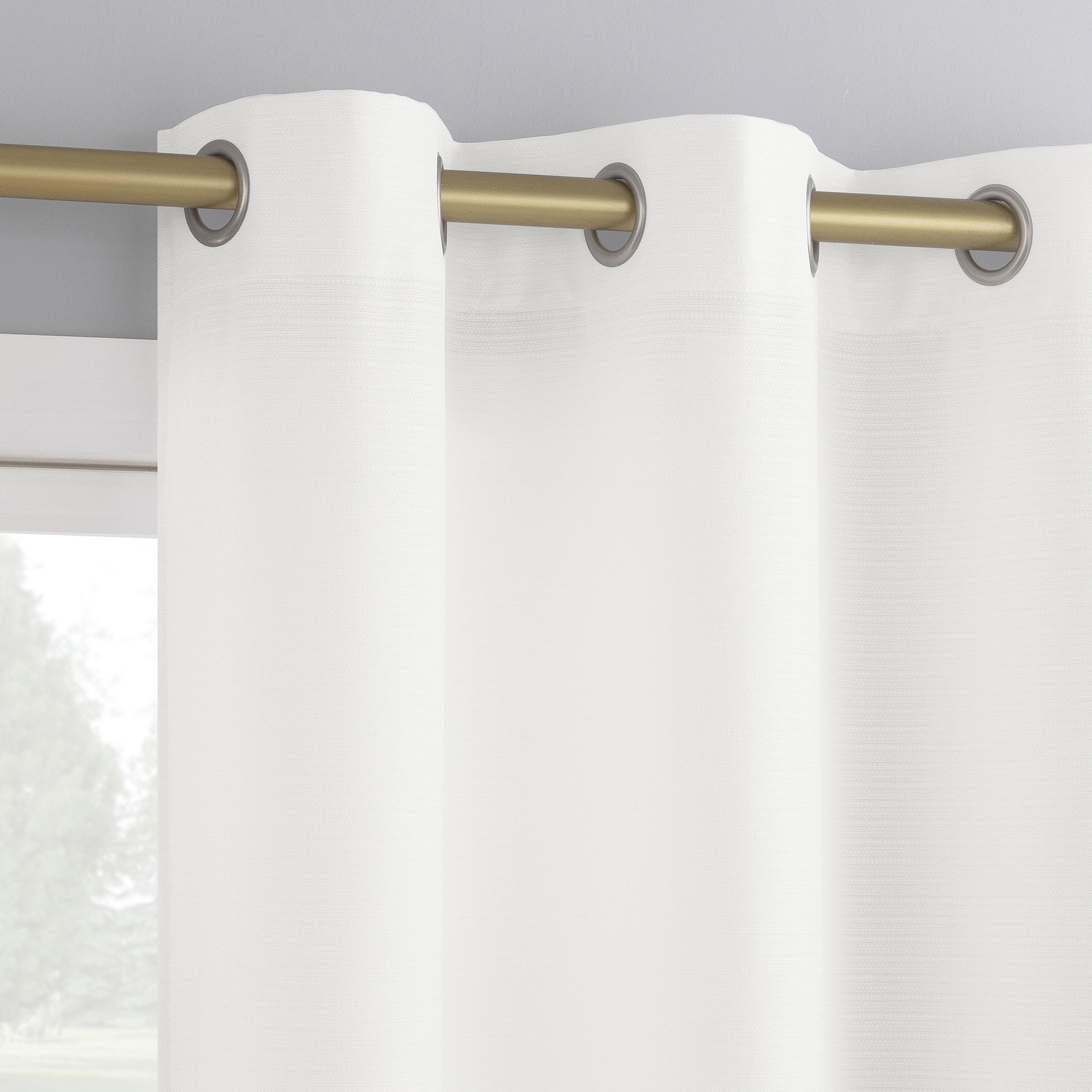 No. 918 Landon Textured Semi-Sheer Grommet Curtain Panel, 40"W X 84"L ...