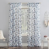 No. 918 Sarita Floral Print Sheer Rod Pocket Curtain Panel - Walmart.com