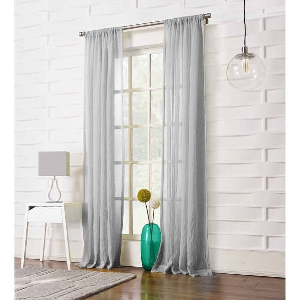 No. 918 Vida Semi-Sheer Rod Pocket Single Curtain Panel, Adult ...