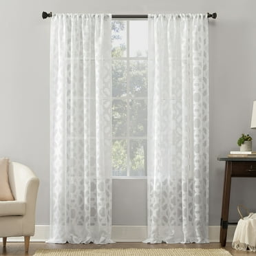 No. 918 Jillian Crushed Voile Ascot Beaded Sheer Rod Pocket Curtain ...