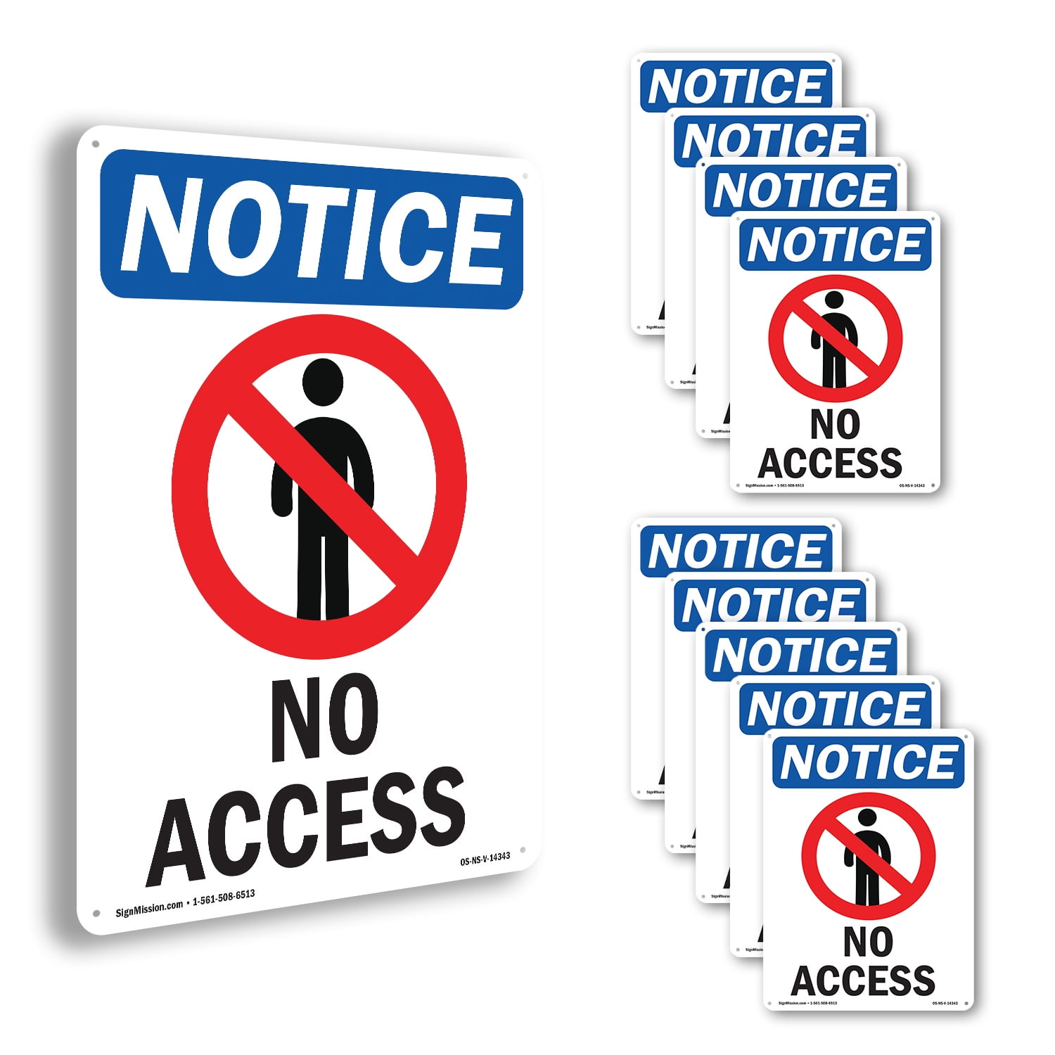 No Access OSHA Notice Aluminum Sign 18 Inch x 12 Inch - 10 Pack ...