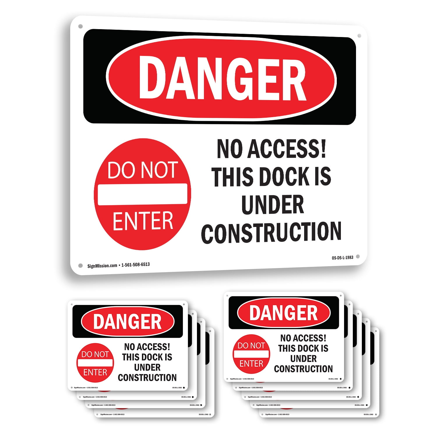 No Access! This Dock OSHA Danger Rigid Plastic Sign 24 Inch x 18 Inch ...