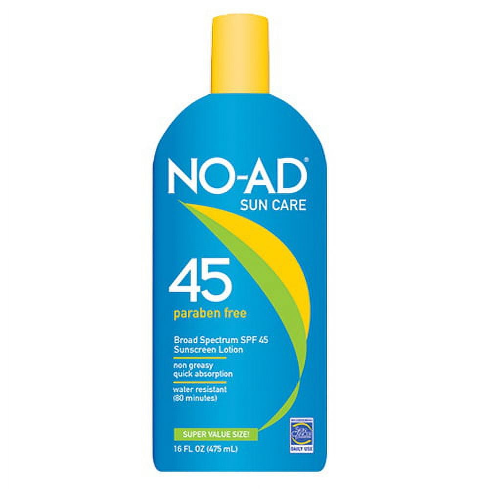 No-Ad Sunblock Lotion Spf 45 - 16 Oz, 2 Pack - Walmart.com