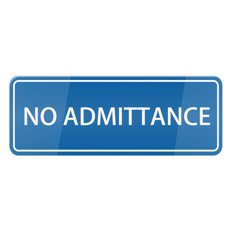 No Admittance Sign, Main Official Self Adhesive Sign For Door Or Wall ...