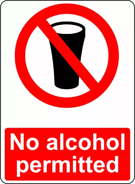 No Alcohol Permitted Osha Decal Safety Sign Sticker Usa Made Phone ...