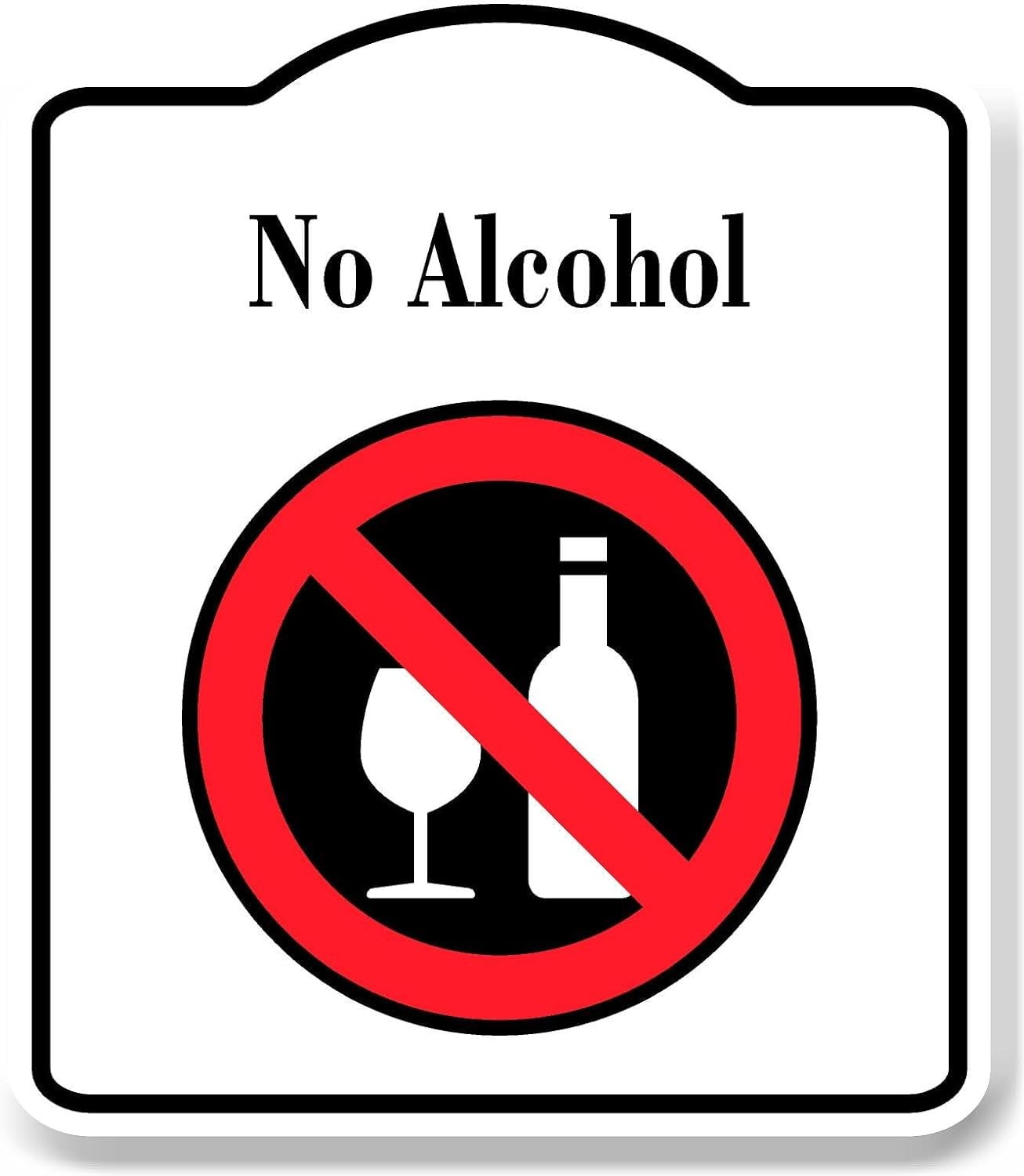 No Alcohol Symbol WB Aluminum Composite Sign 20''x24'' - Walmart.com