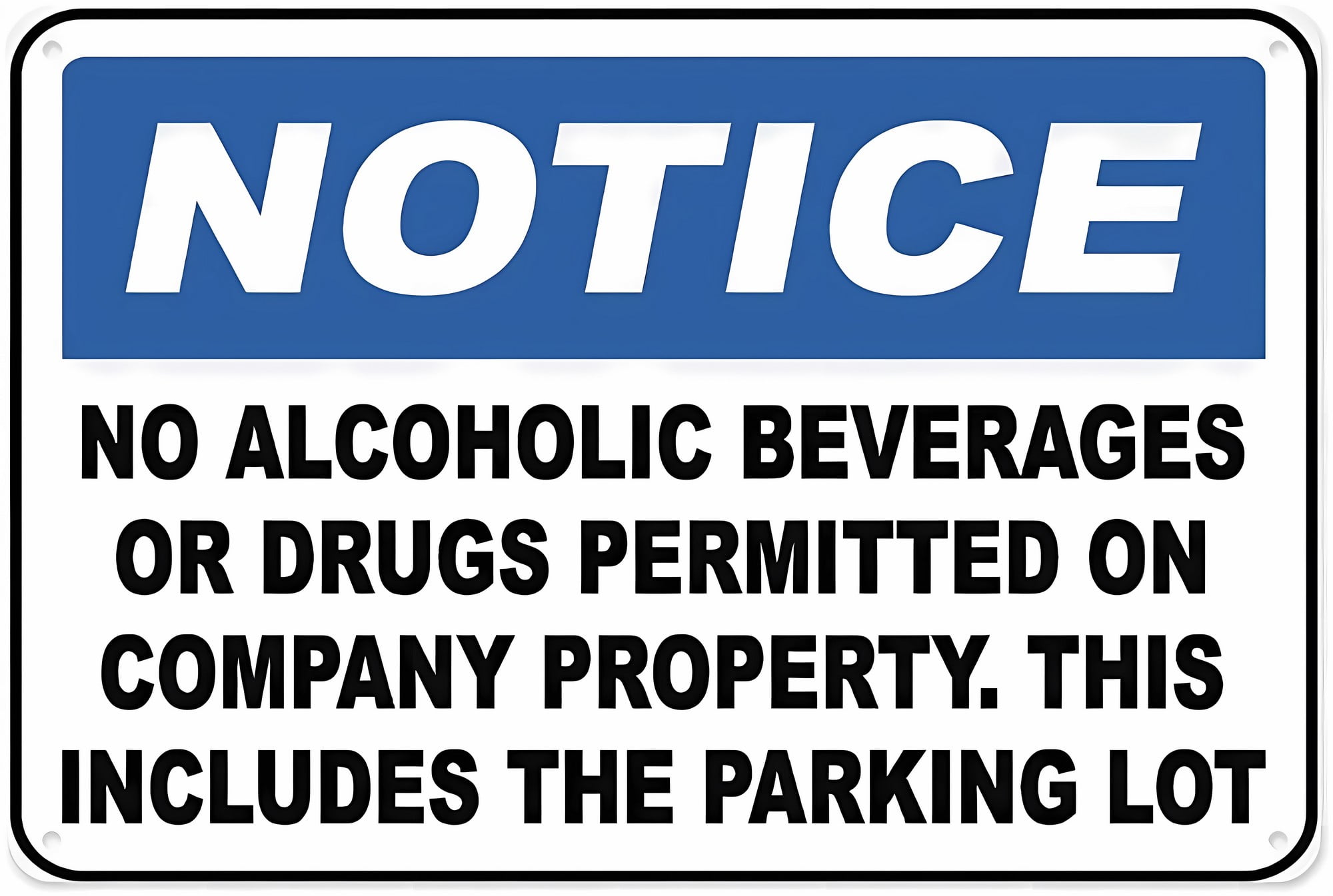 No Alcoholic Beverages Tin Sign - 8"x12" Vintage Metal Warning Sign for ...