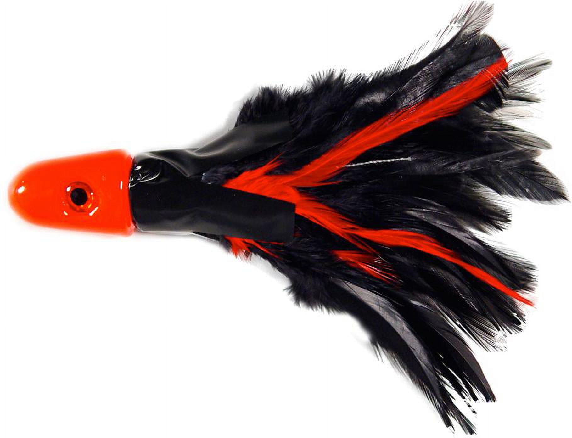 No Alibi NA-F19-4 Trolling Feather Lure Black And Red Skirt 4 oz Head ...